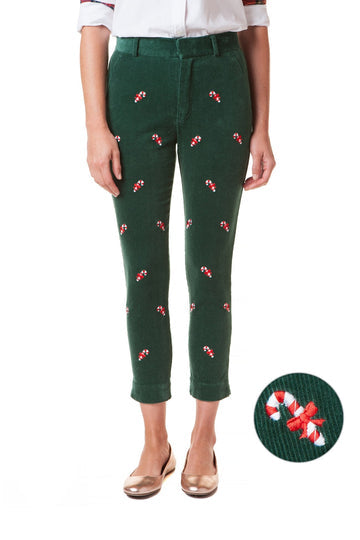 Castaway Ladies Beachcomber Corduroy Ankle Capri Hunter w/ Candy Cane ...