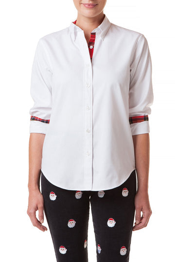 Castaway Ladies Buttondown Oxford White w/ Royal Stewart Trim - Murray ...